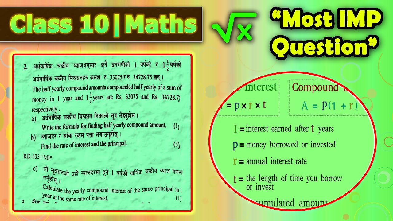 SEE 2081 Maths || SEE Important Question || Compound Interest SEE Maths ...