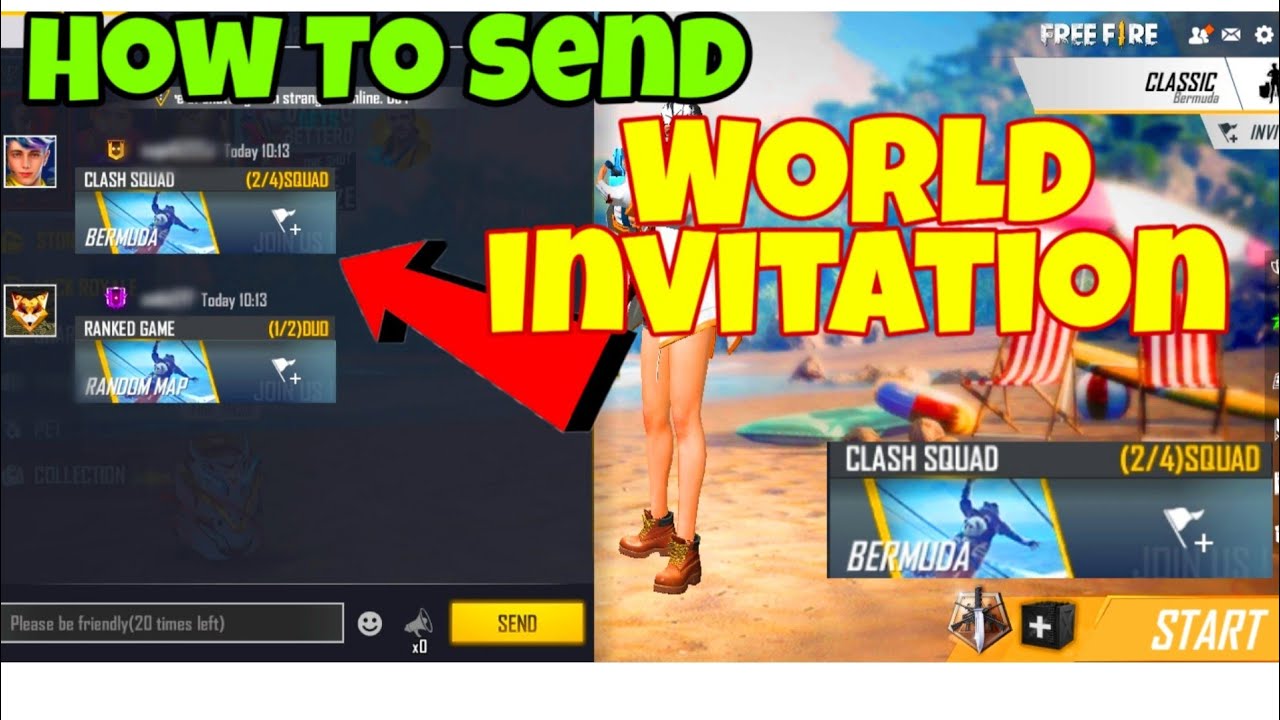 How To Send World Invitation In Freefire - YouTube