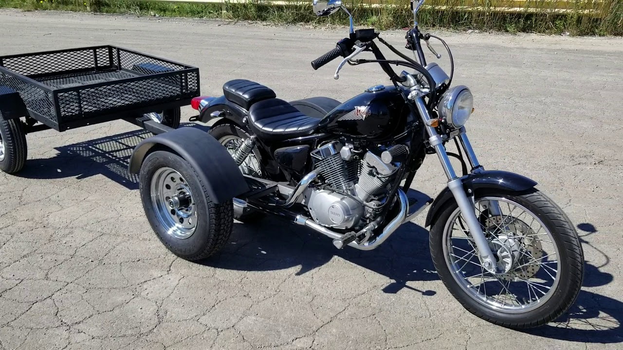 Motorcycle Pull Behind Trailer Cargo Box Utility Style - YouTube