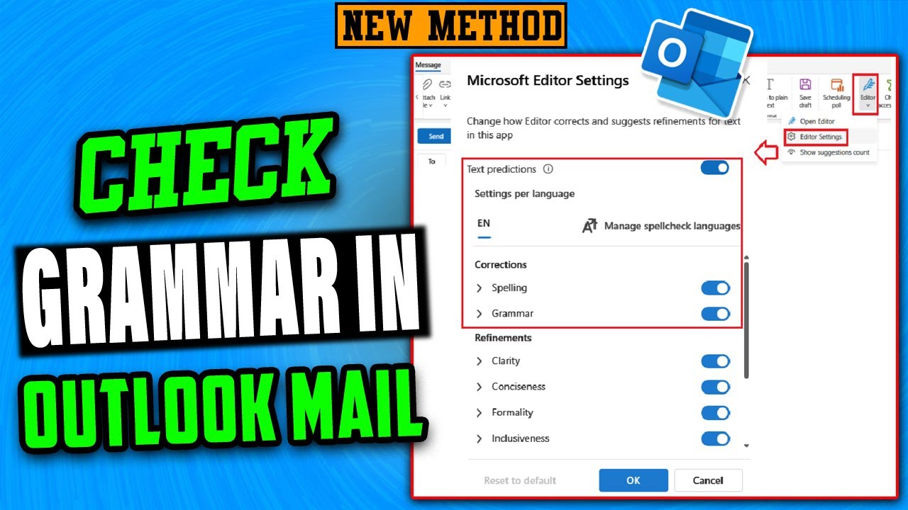 How to check grammar in outlook email [EASY] - YouTube