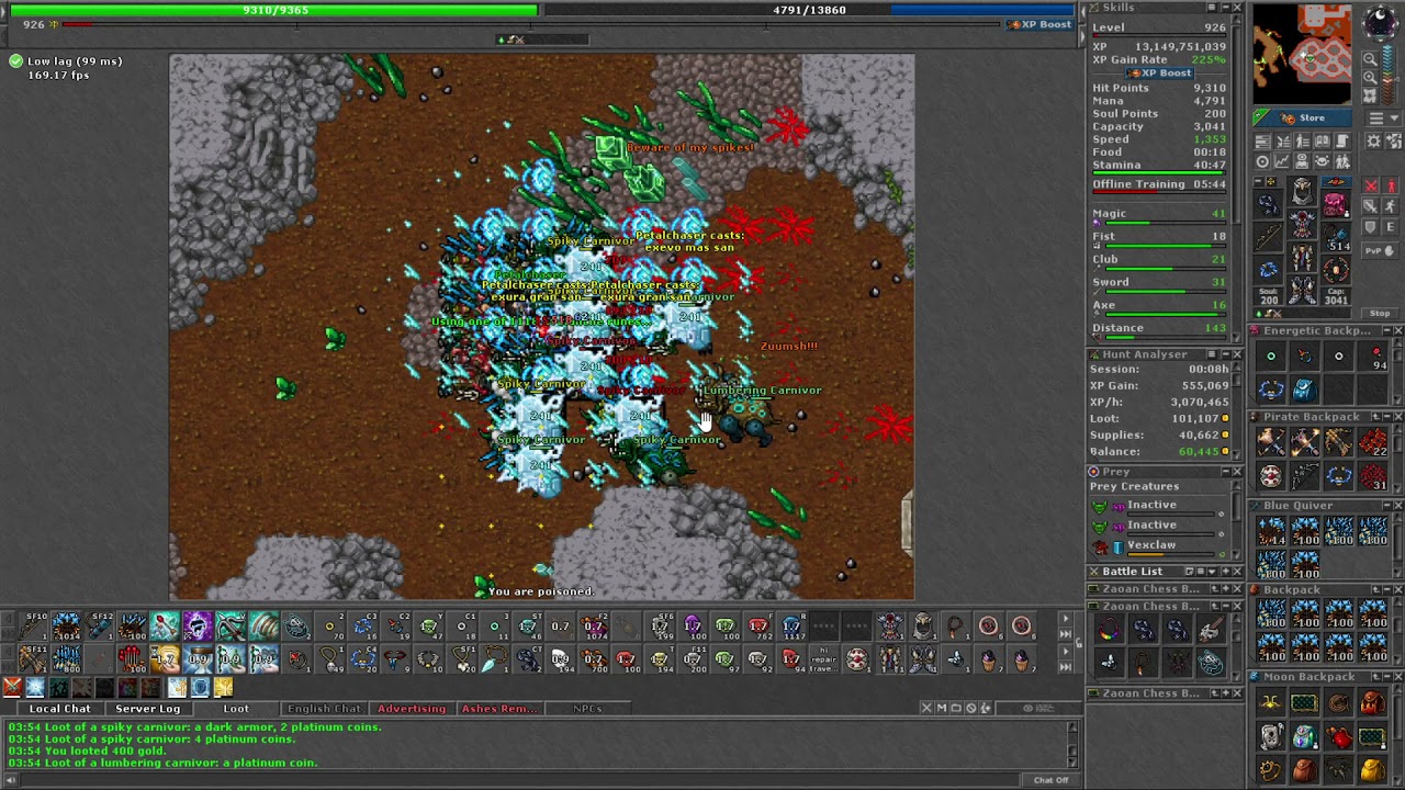 Tibia / Crossbow Hunt / Carnivora's Rocks - YouTube