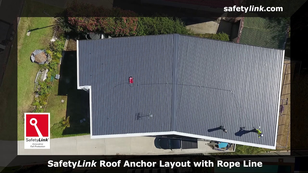 SafetyLink Roof Anchor Layout With Rope Line - YouTube