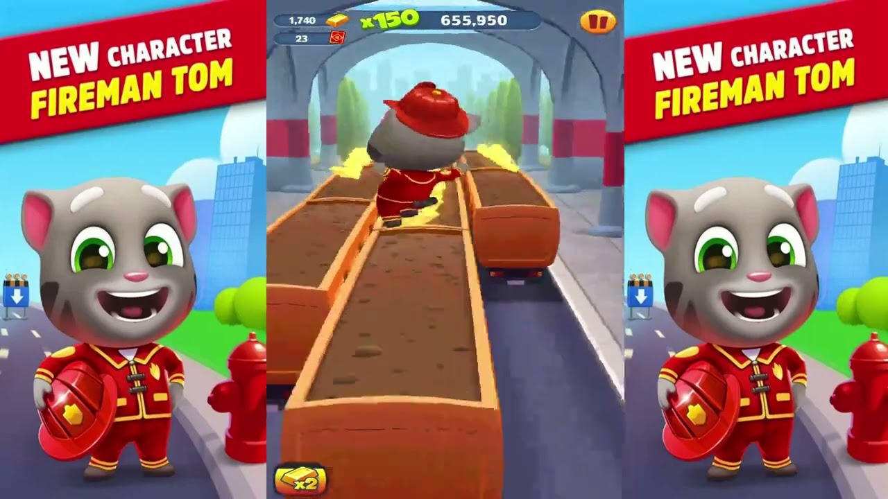Talking Tom Gold Run Fireman Tom #1 - YouTube