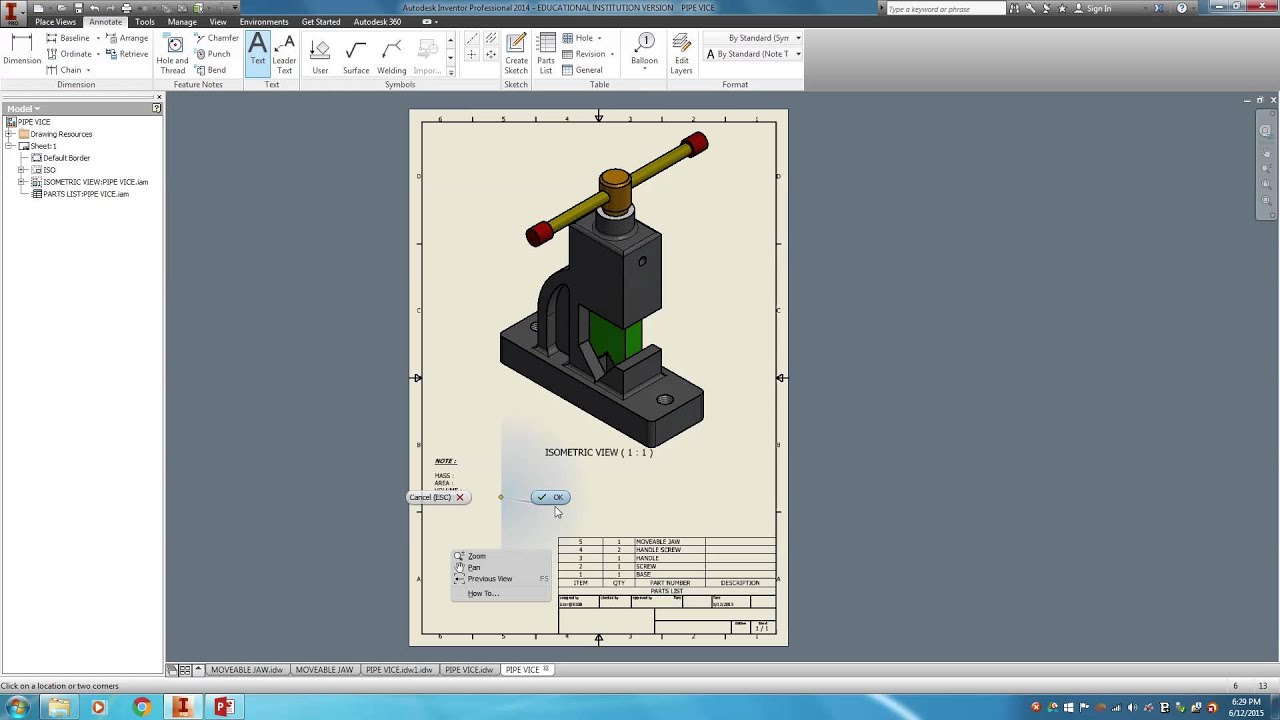 IDW6 PIPE VICE ASSEMBLY DRAWING - YouTube