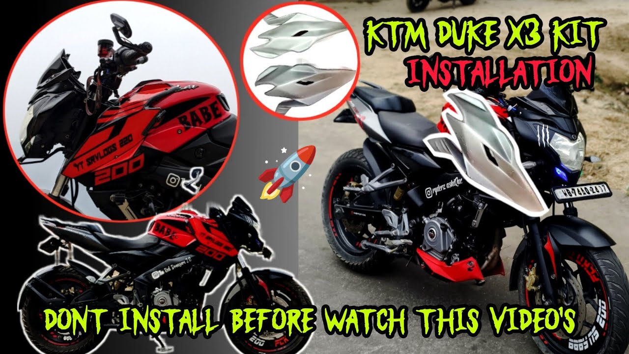 First Time KTM Duke X3 kit Installation on Ns 200 pulsar // Advantages ...
