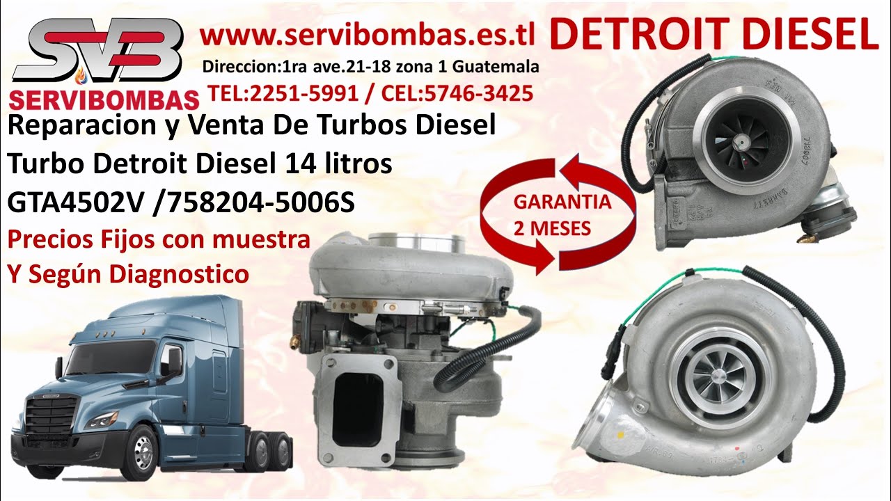 Venta Turbos Detroit Diesel Serie 60 14 litros GTA4502V ,758504-5006S ...