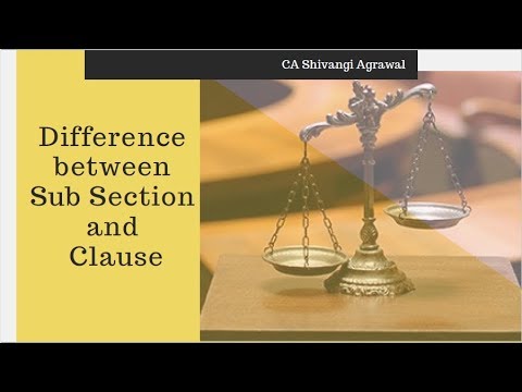 Difference between Sub Section & Clause by CA Shivangi Agrawal - YouTube