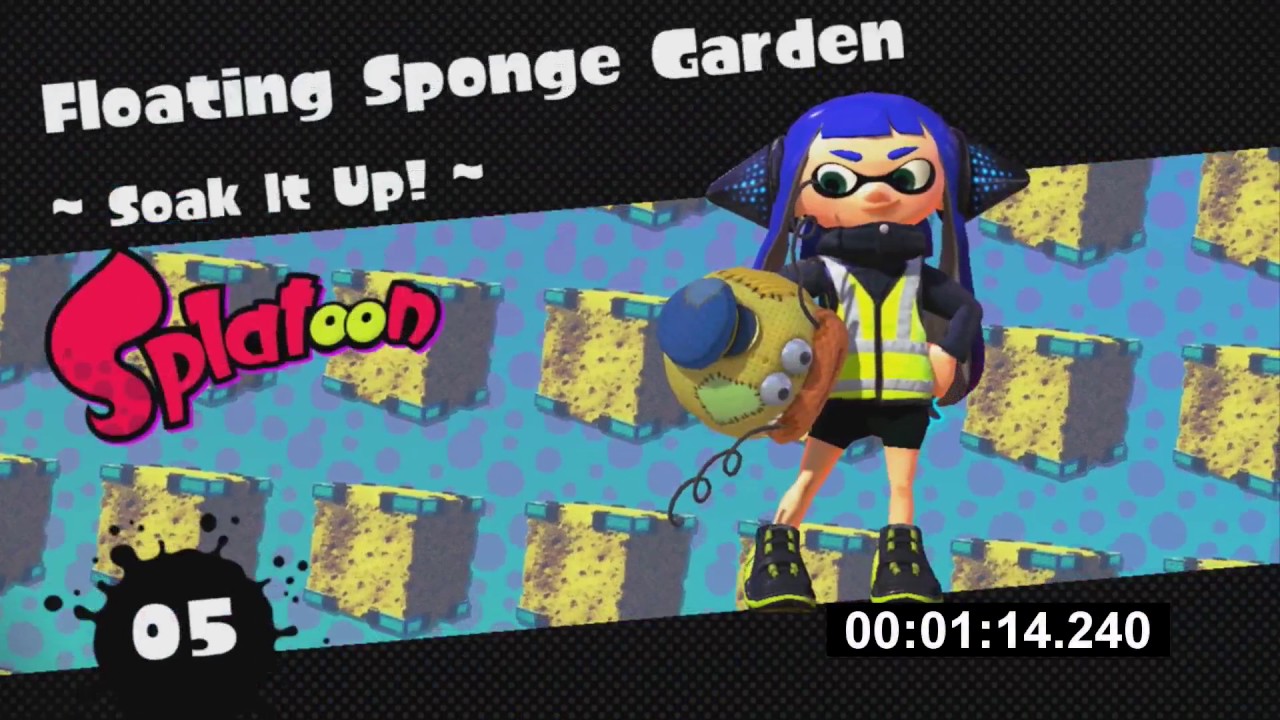 Splatoon - Floating Sponge Garden [1:14.240] [World Record] - YouTube