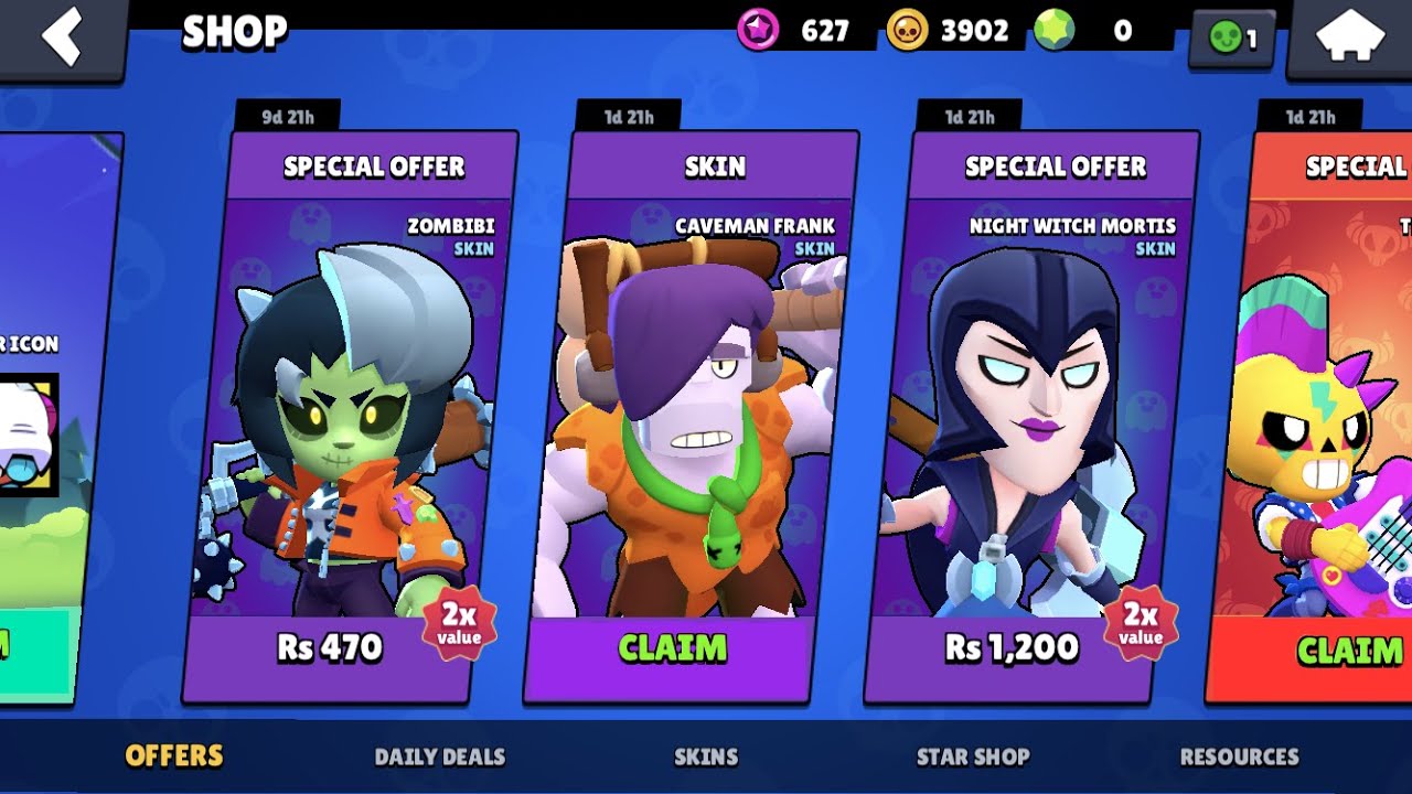Brawl Stars get Cave Man Frank and lot of new brawler Skins go and get ...