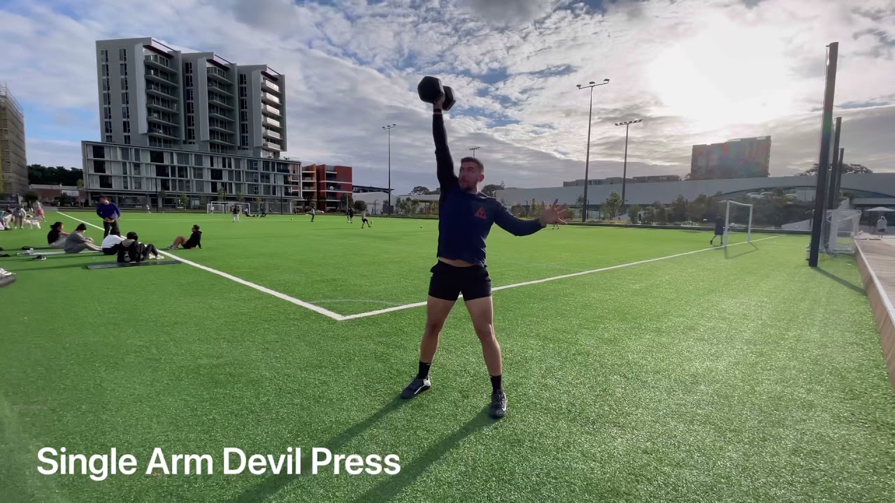 Single Arm Dumbbell Devils Press - YouTube