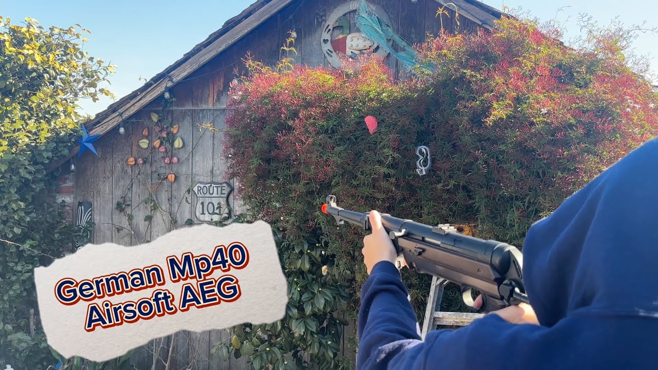 Shooting my Airsoft MP40 Submachine Gun AEG Replica - YouTube