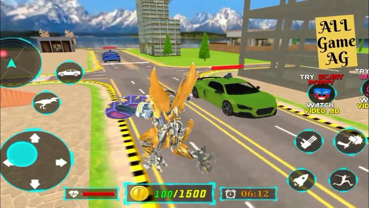 Dino Robot car Transform Game step 1 lavel 1. - YouTube