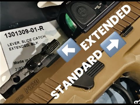 Sig P320 extended slide catch - YouTube