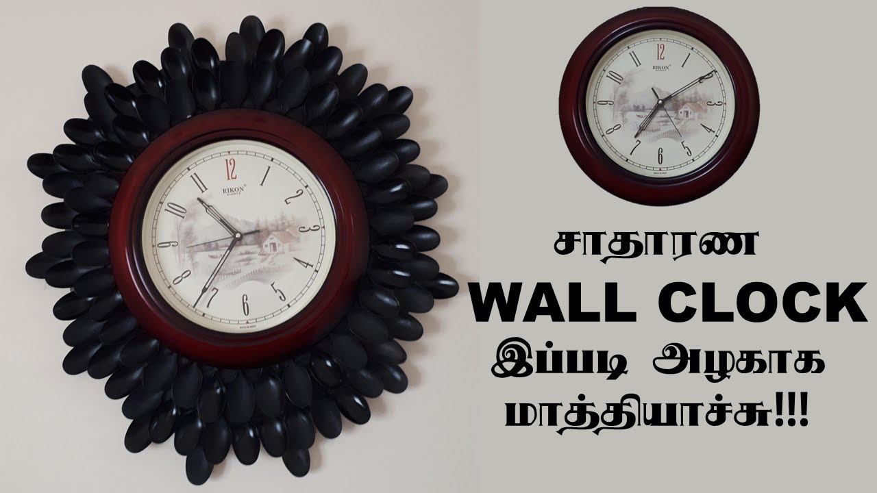 WALL CLOCK DIY Wall Clock With Plastic Spoon Spoon Wall Clock wall-clock-diy-wall-clock-with-plastic-spoon-spoon-wall-clock