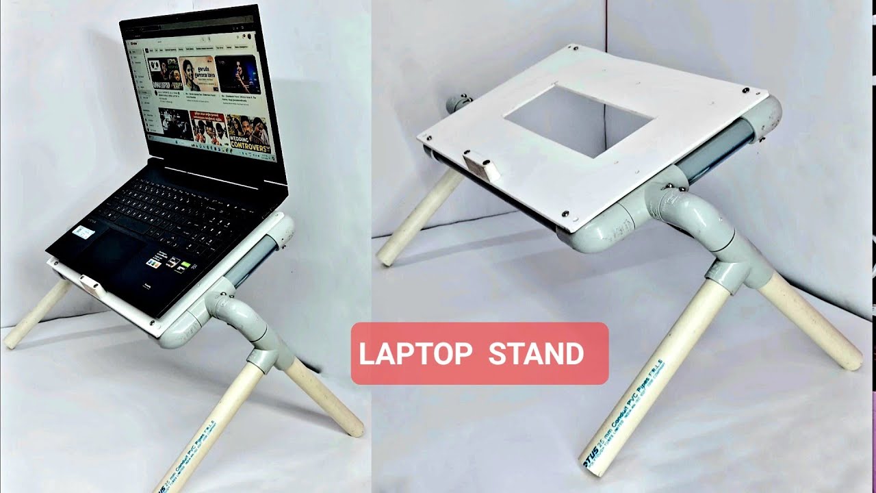 home made LAPTOP STAND / using in pvc pipe / Easy to fixing all size ...