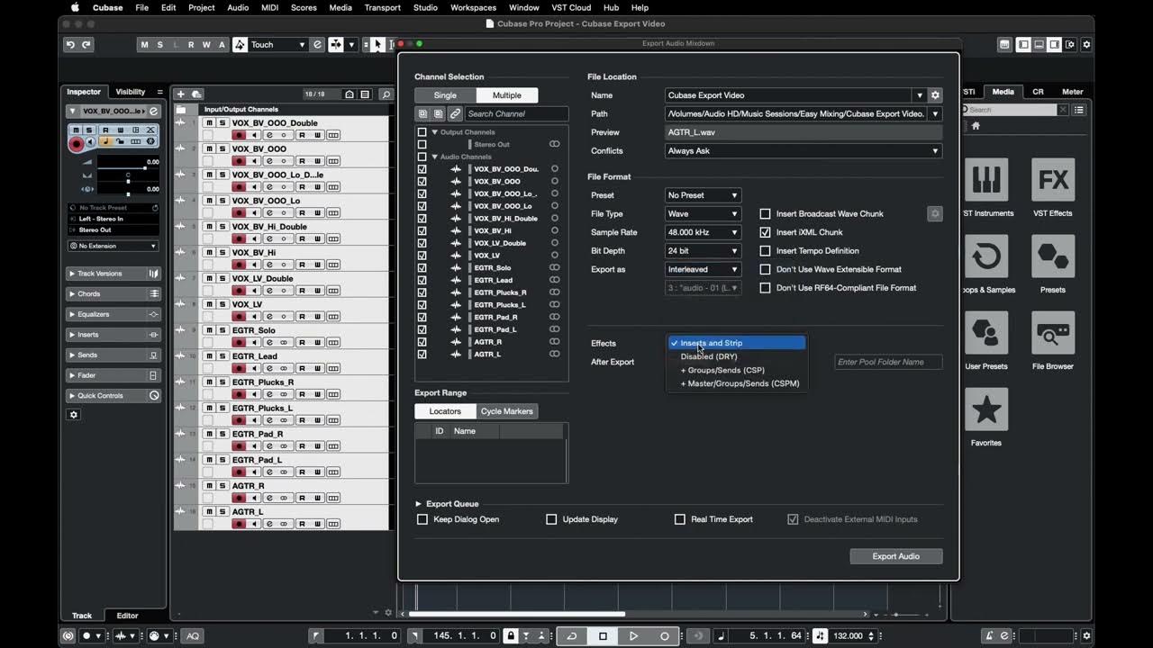 Export Individual Tracks in Cubase - Easy Mixing - YouTube