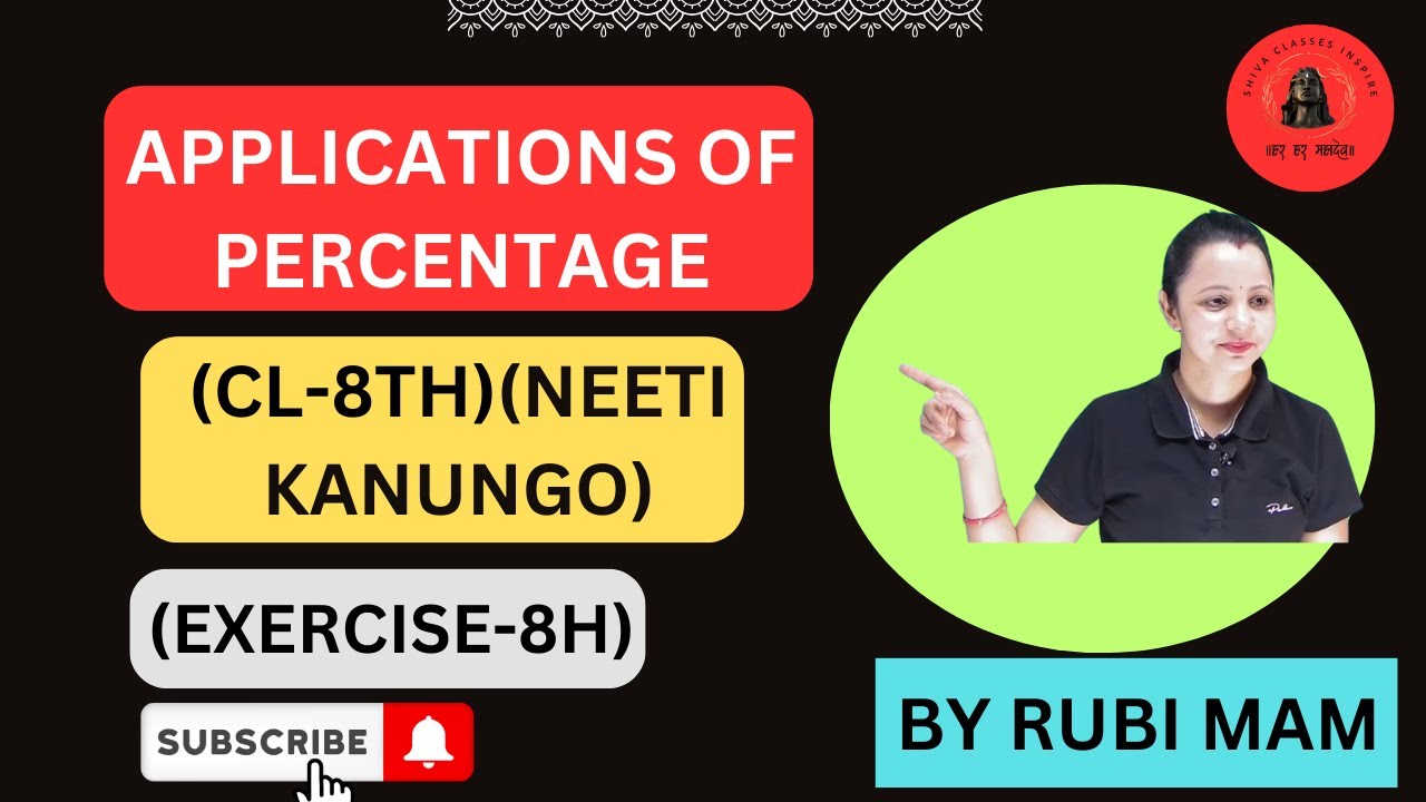 Ch-8 IApplication Of Percentage I |Class 8th( EX-8H) MRS NEETI KANUNGO ...