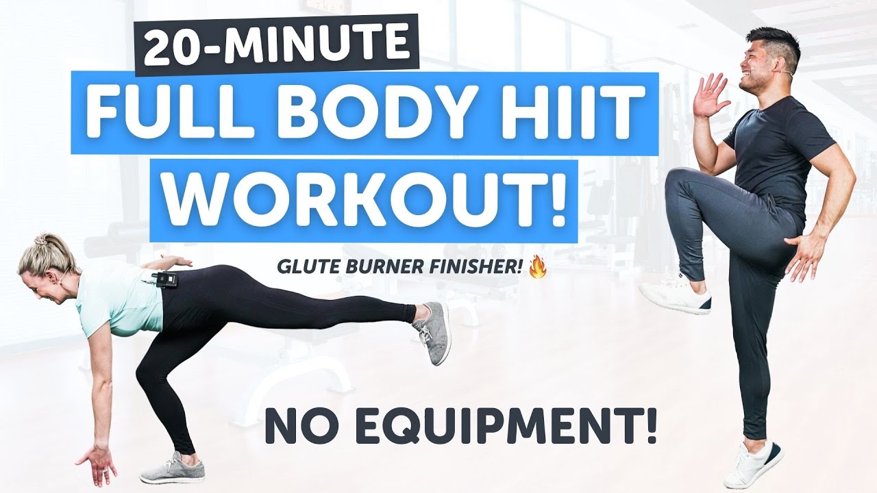 20 Minute Bodyweight Full body HIIT Workout (no equipment!) - YouTube
