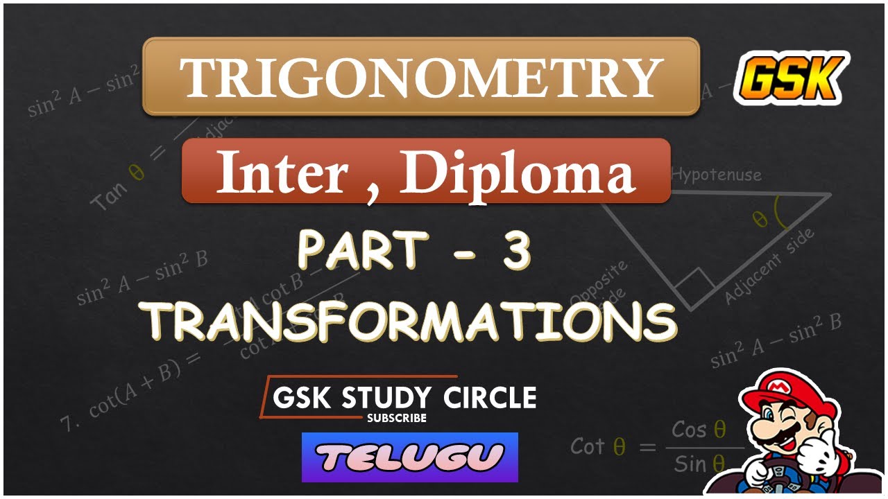 Trigonometry in Telugu | Transformations | part -3 | Diploma 1st year Maths(M1) | #polytechnic ...
