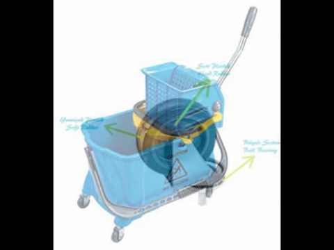 Toptan Üçtem Plastik Set Plastik Presli Temizlik Arabası