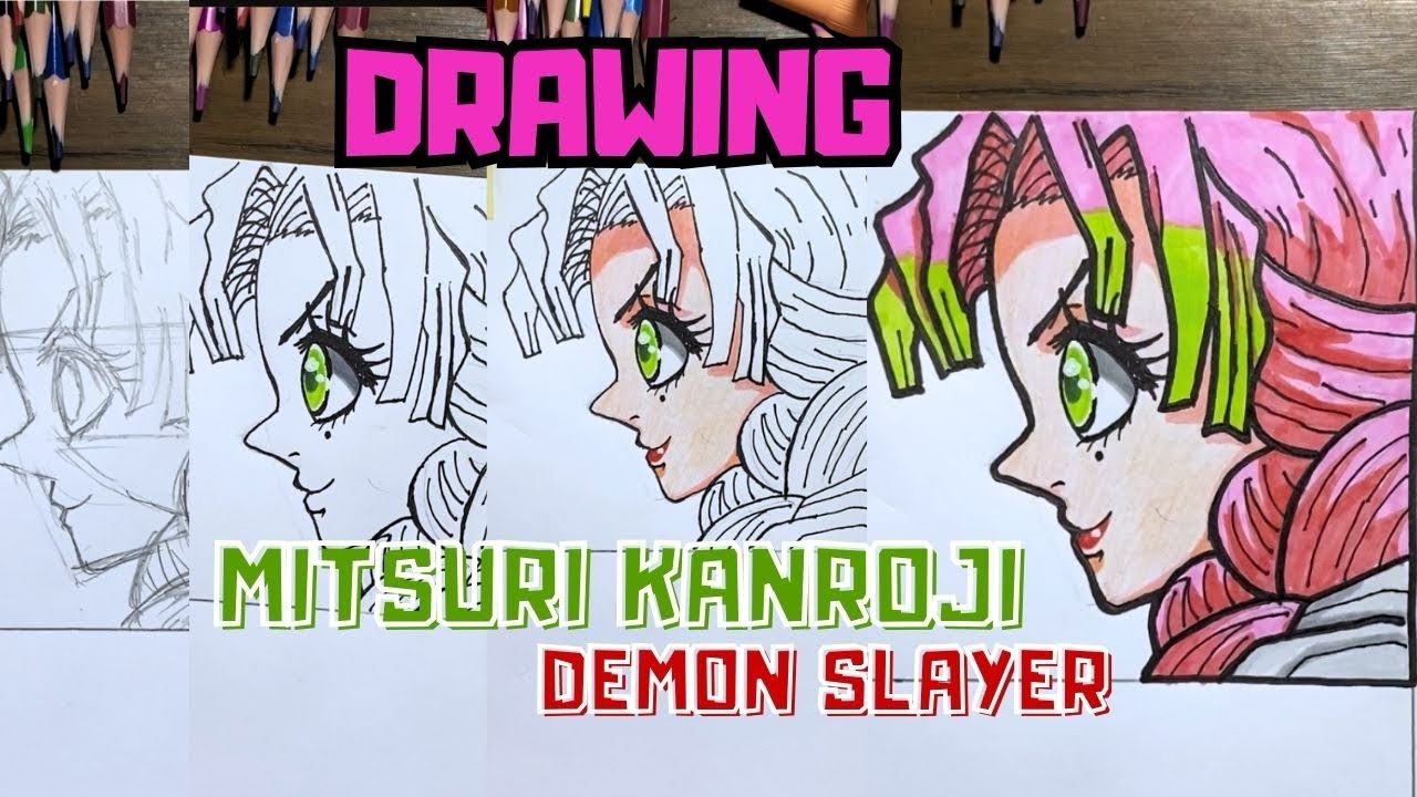 Drawing Mitsuri Kanroji Demon Slayer Step by Step | Easy Drawing ...