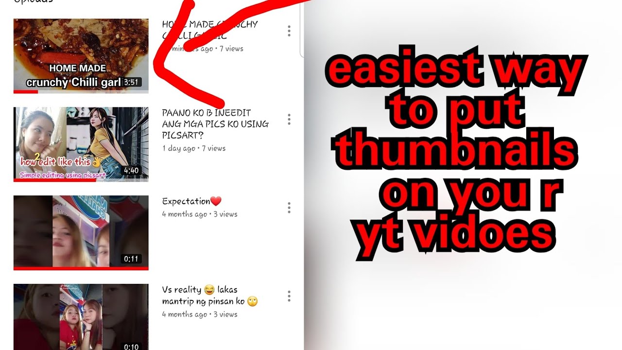EASIEST WAY TO PUT THUMBNAILS ON YOUR YT VIDEOS👌 - YouTube