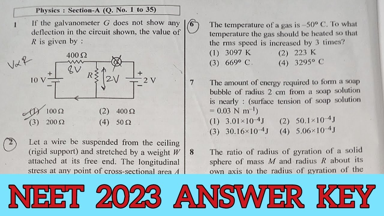 Neet 2023 Paper Solution || Neet 2023 Paper Discussion/Analysis || Neet ...
