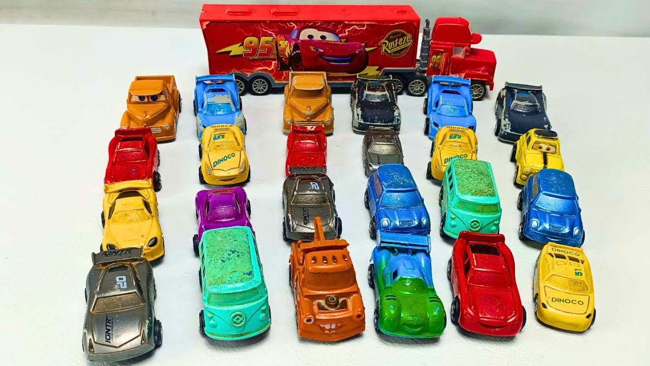 Disney Cars Lightning McQueen Toys Fall into the Pool! - YouTube