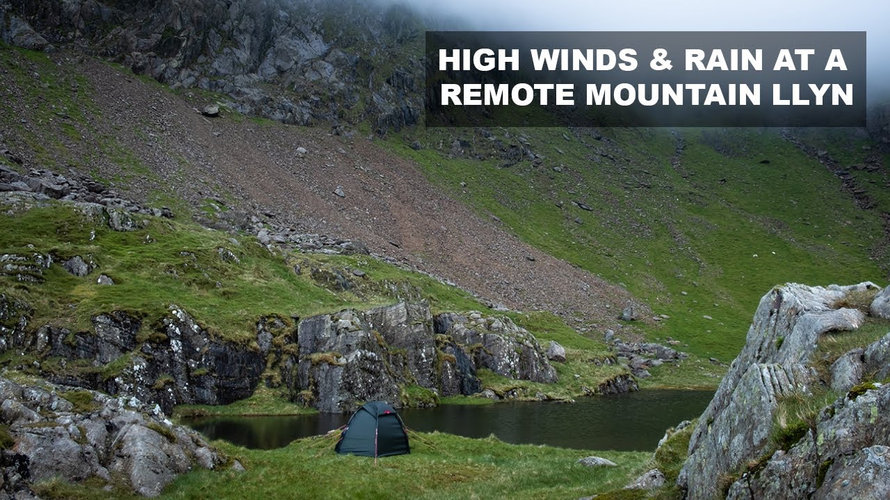 Solo Mountain Camp at Snowdon's Remotest Llyn | High Winds & Rain in ...