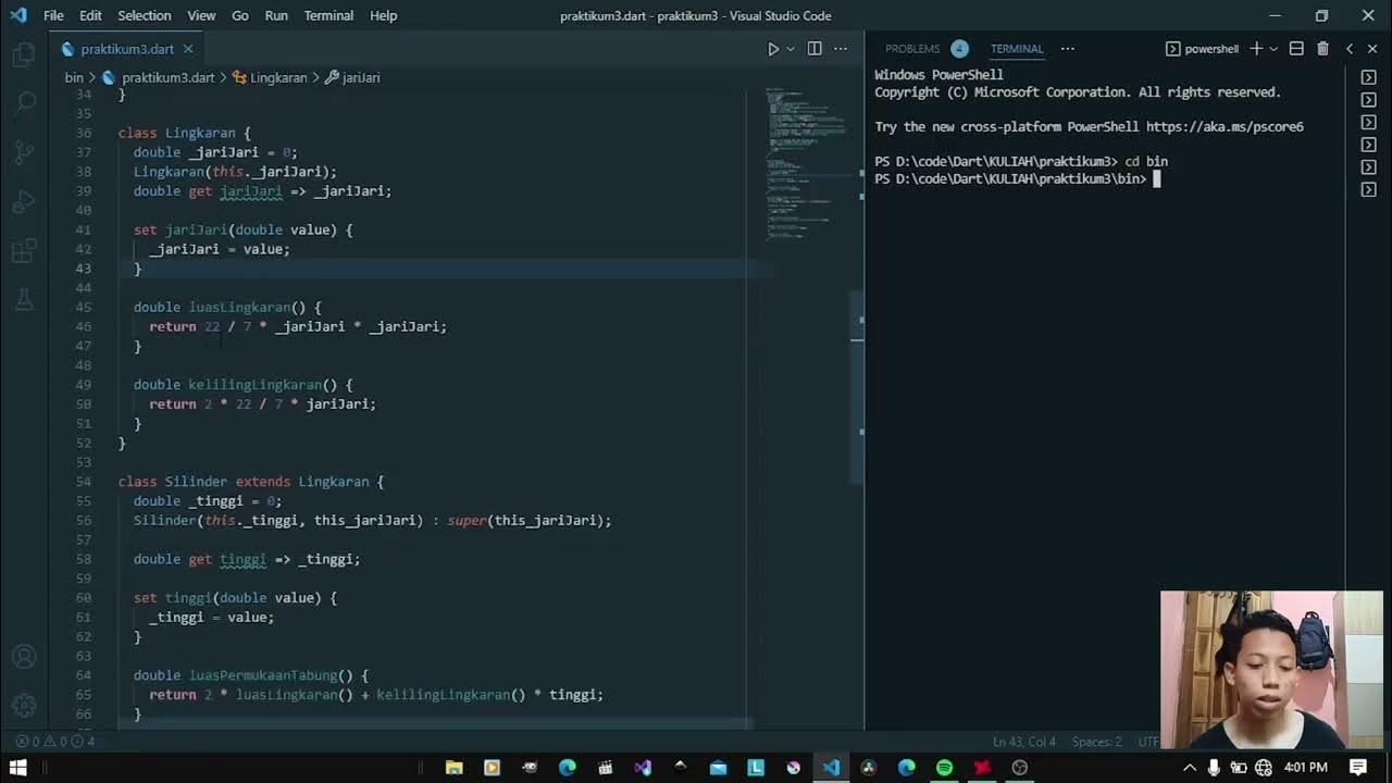 Praktikum 3 Pemrograman Mobile program dengan paradigma OOP bahasa Dart ...