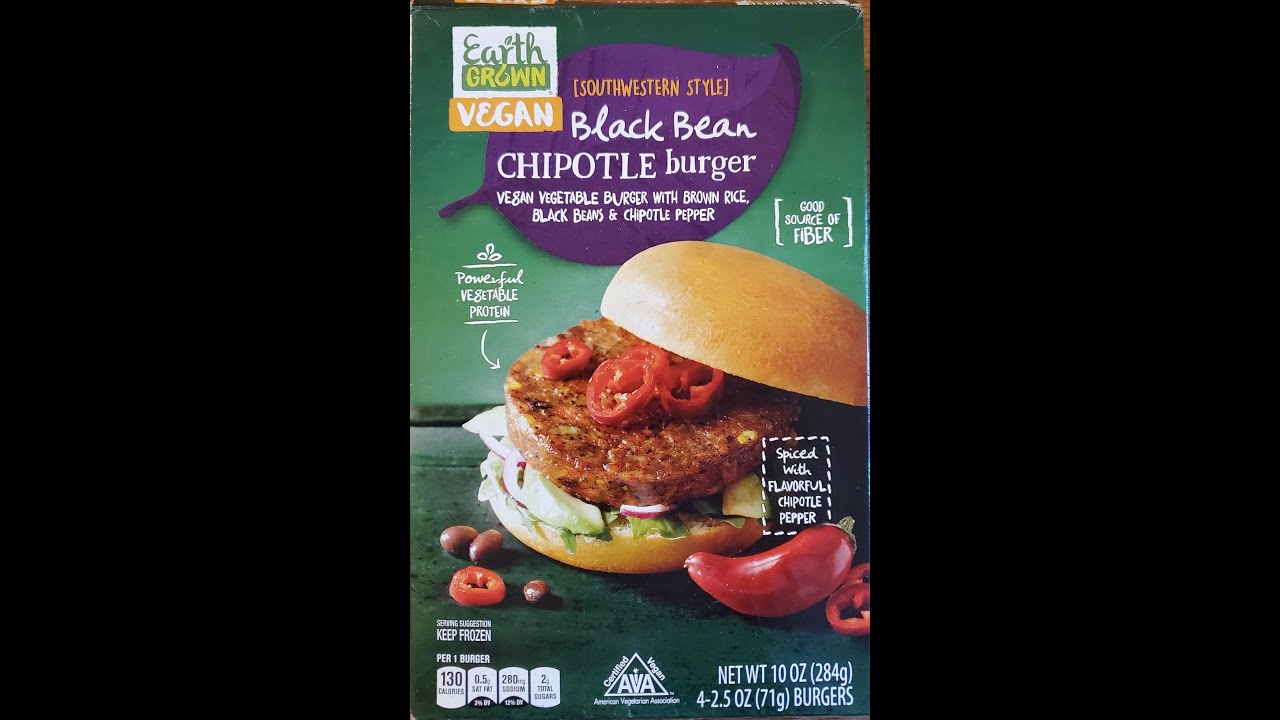 Earth Grown Vegan Southwestern Style Black Bean Chipotle Burger Review ...