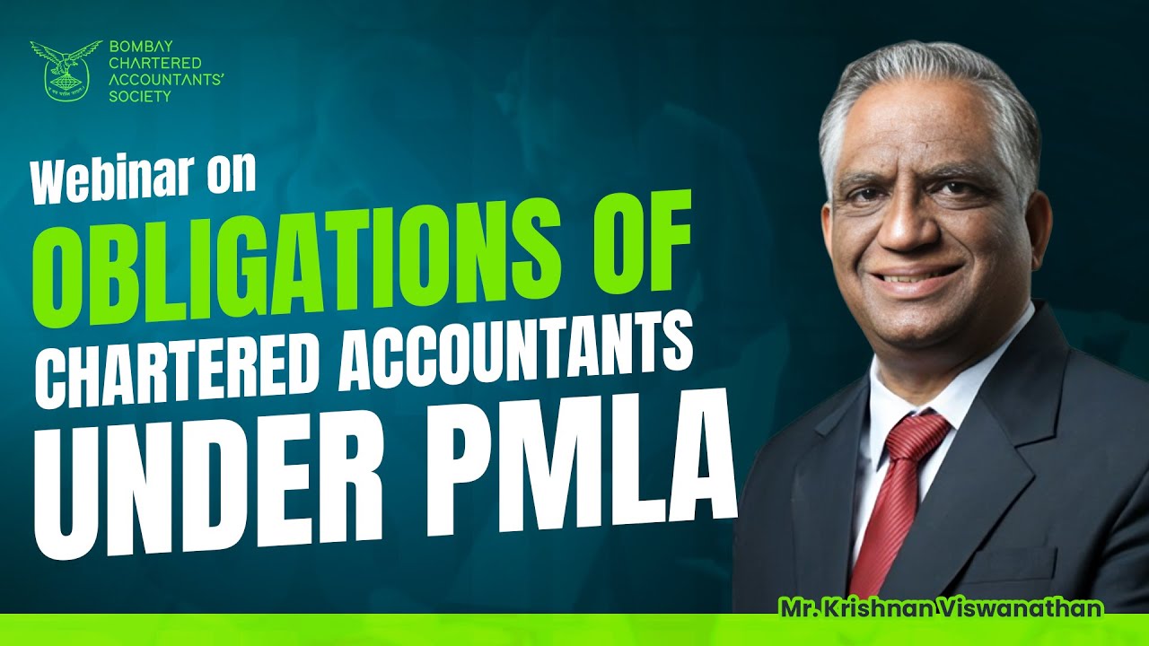 Webinar on Obligations of Chartered Accountants under PMLA - YouTube