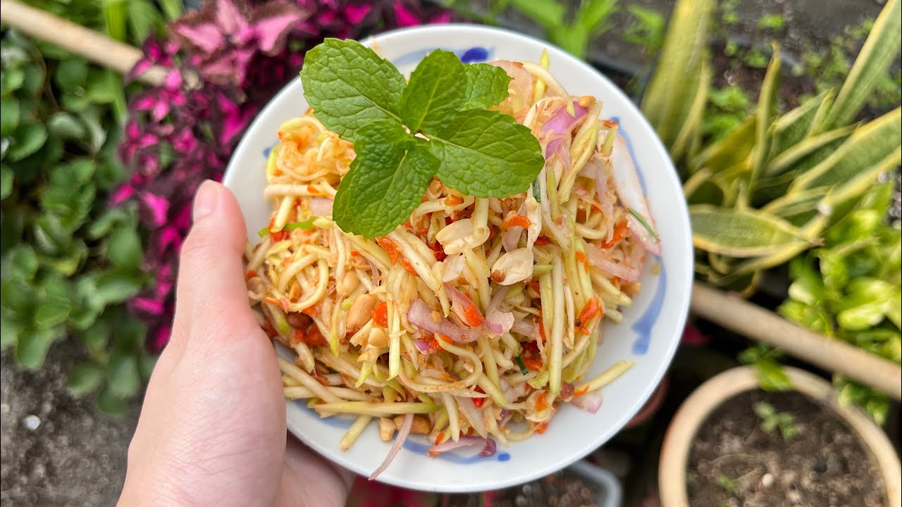 #20 Thai mango salad || kerabu mangga || 泰式芒果沙拉 || 清爽酸辣 ||非常开胃好吃 - YouTube