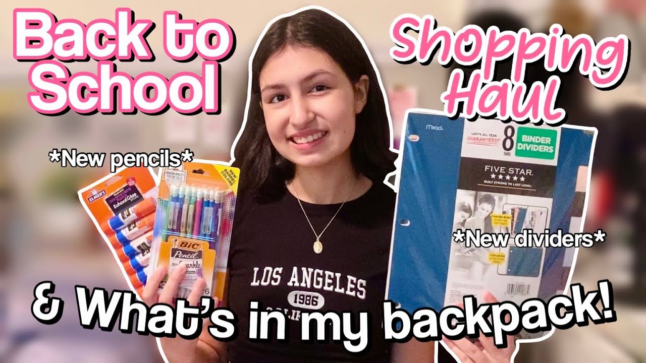 Back to School SHOPPING HAUL | What's in my backpack 2024 - YouTube