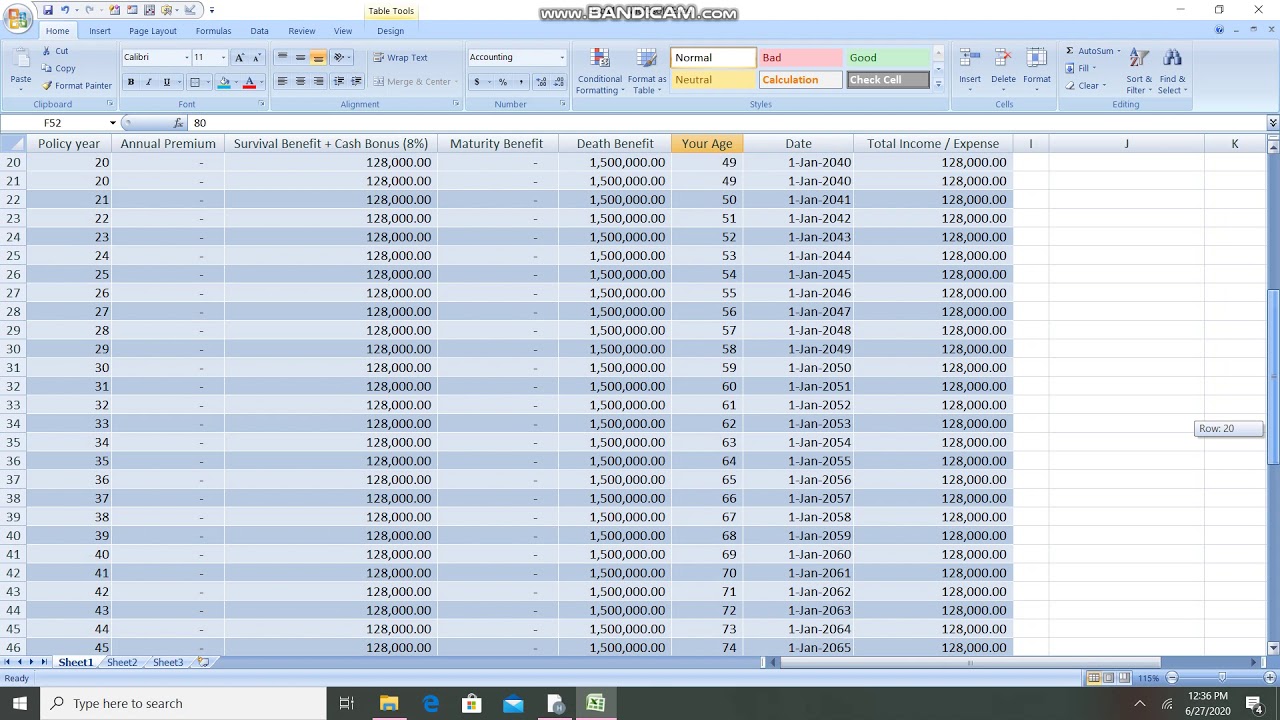 Calculate Internal Rate of Return on a long term Life Insurance plan ...