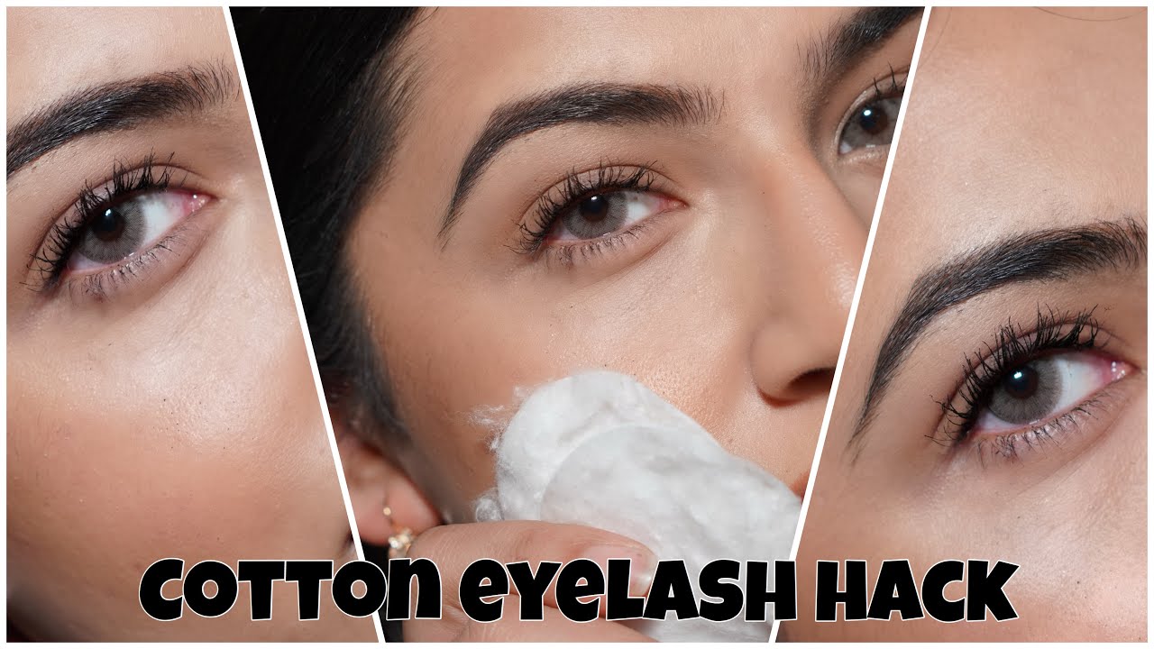 Trying the famous cotton eyelash hack - YouTube