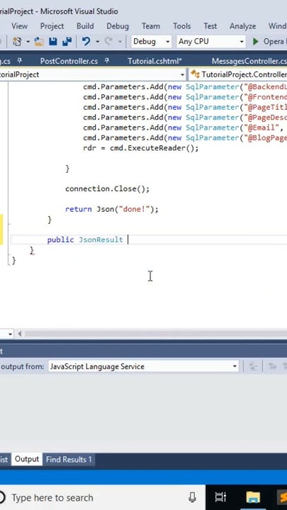 267 ASP .NET MVC - Create Model and SQLCommand to Save Analytics for Tutorial Project - YouTube