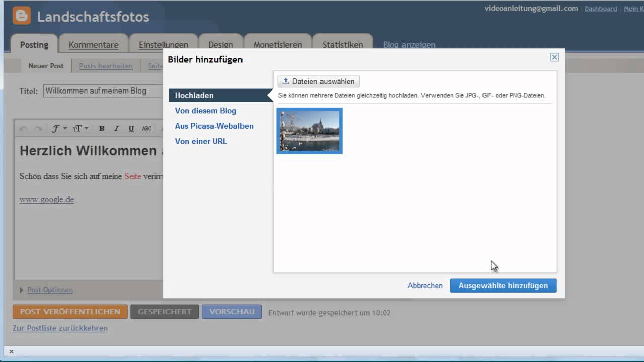 Eigenen Blog mit Blogger.com erstellen - YouTube