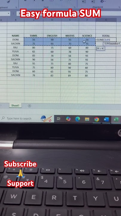 Excel Formula Sum Techpandian Shorts Youtubeshorts Exceltips Exceltricks Excelformula