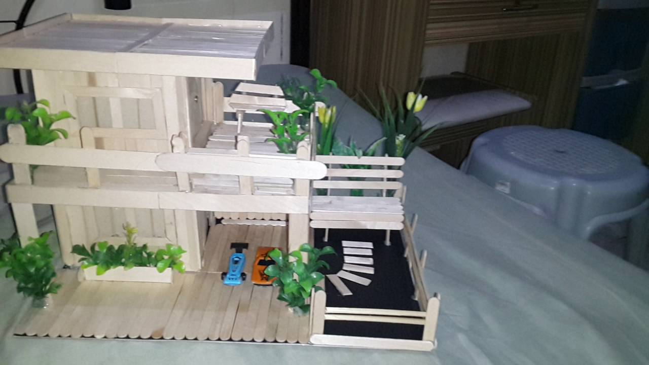 Making of house using popsicle stick - YouTube