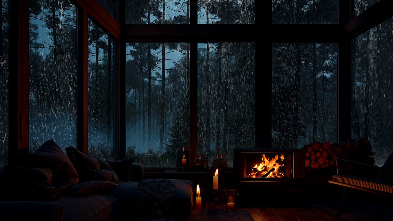 Cozy Rain on Lakeside Ambient with Gentle Rain falling and Relaxing ...