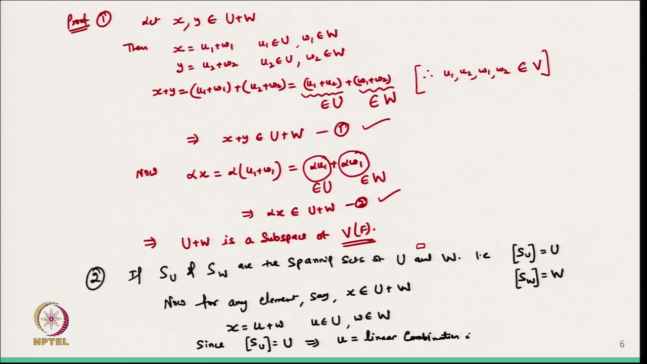 Properties of Subspace - YouTube