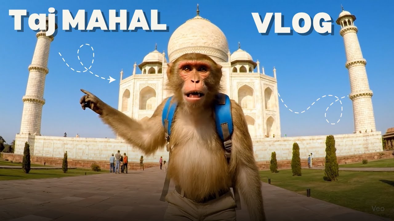 Taj Mahal Vlog – Monkey’s First Visit to India’s Wonder! 🕌🐒 | Desi ...