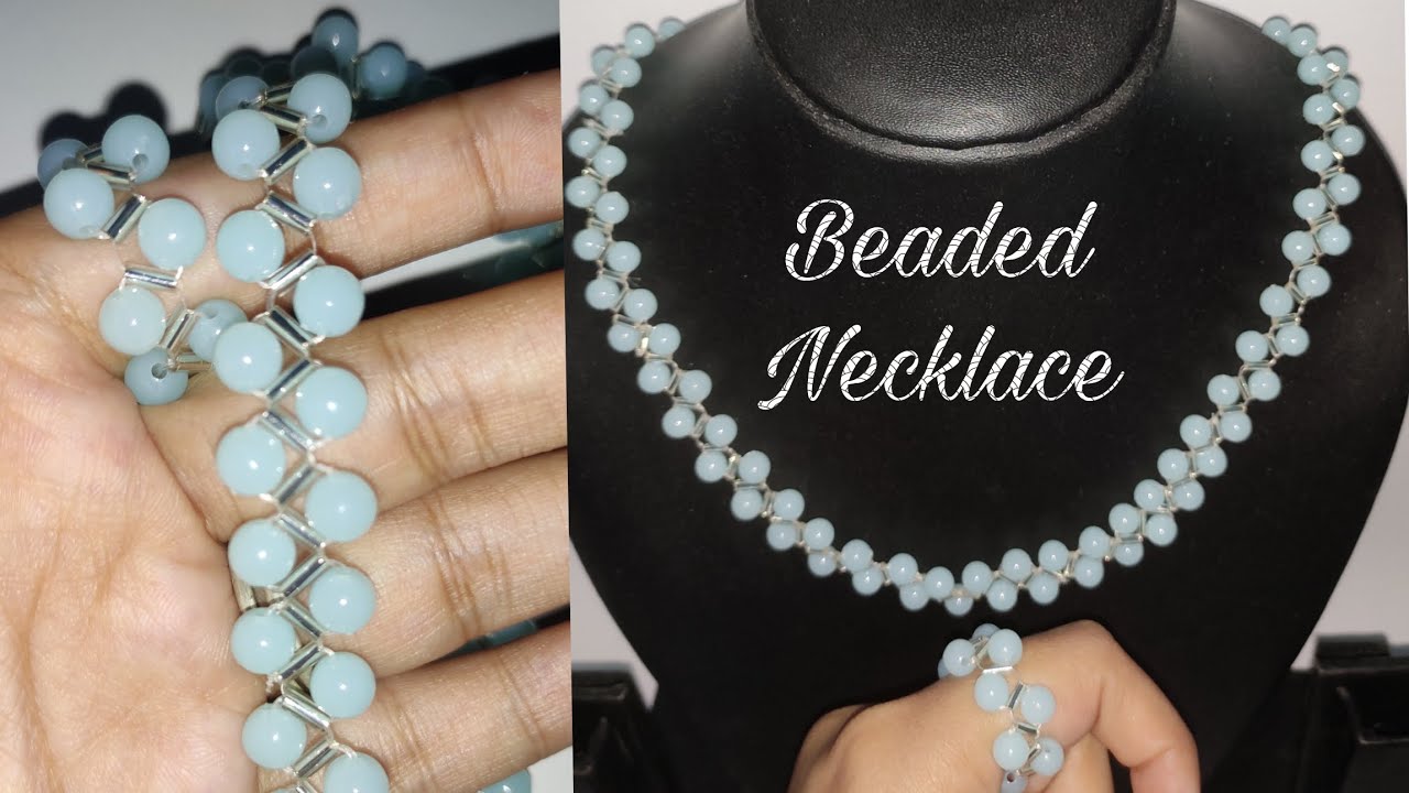 How to make beaded necklace || Bead necklace tutorial || - YouTube