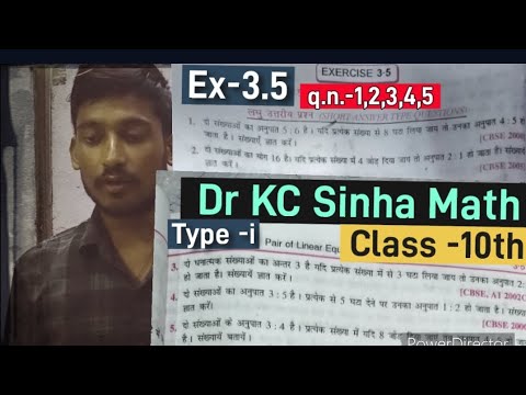 Dr KC Sinha# Math class -10th# Ex-3.5 # (q.n.-1,2,3,4,5) - YouTube