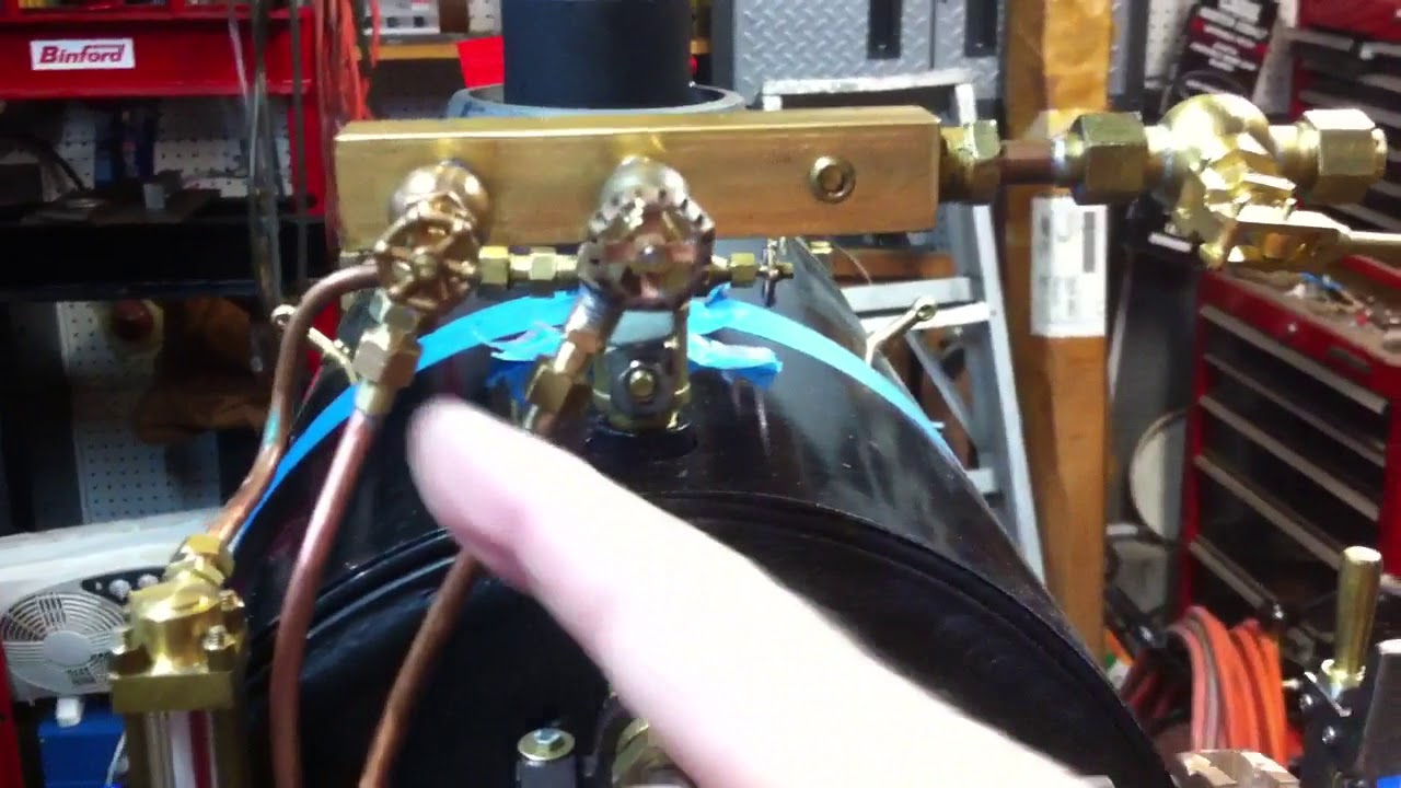 Allen Mogul, live steam locomotive , steam line to brake valve finished ...