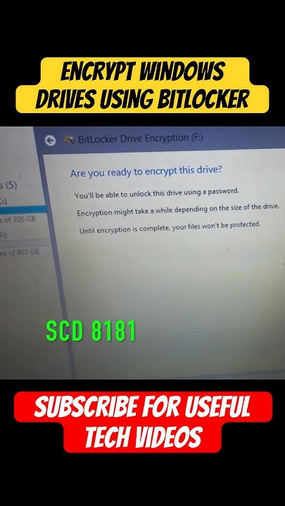 ENCRYPT WINDOWS DRIVES USING BITLOCKER #bitlocker #windows #microsoft # ...