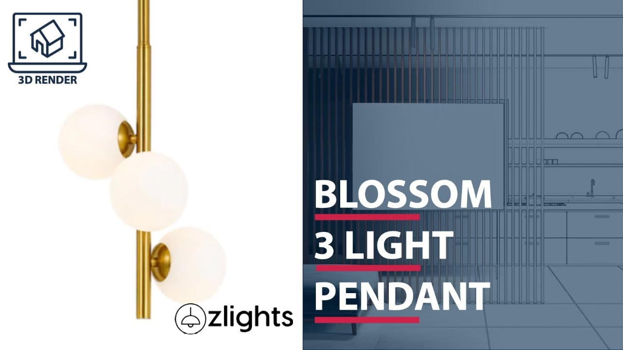 Blossom 3 Light Vertical | Bespoke Lighting Design | 3D Visualisation ...