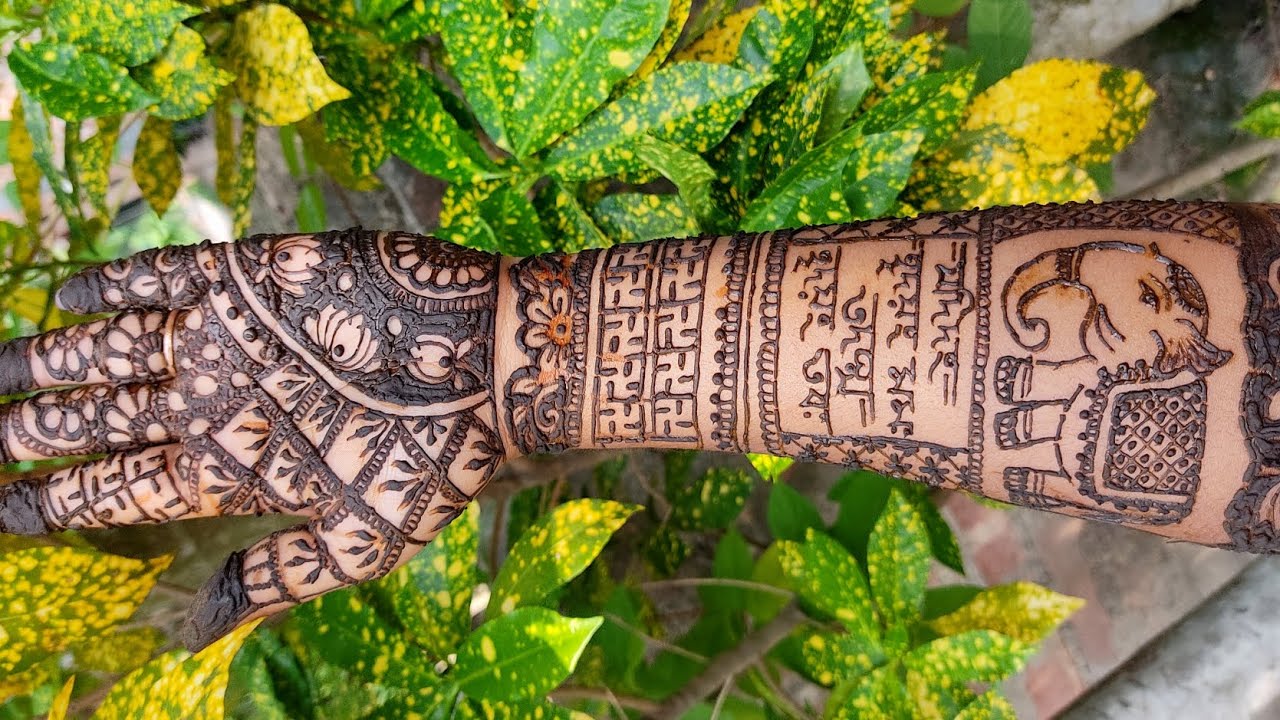 beautiful bengali bridal mehendi//bengali theme mehendi//elephant in ...
