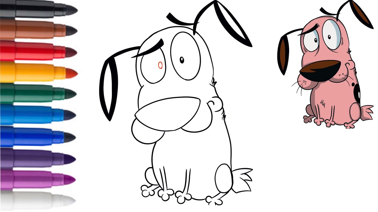 Comment dessiner courage le chien froussard étape par étape - YouTube